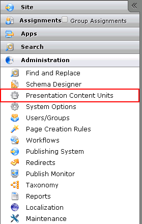 Presentation Content Units